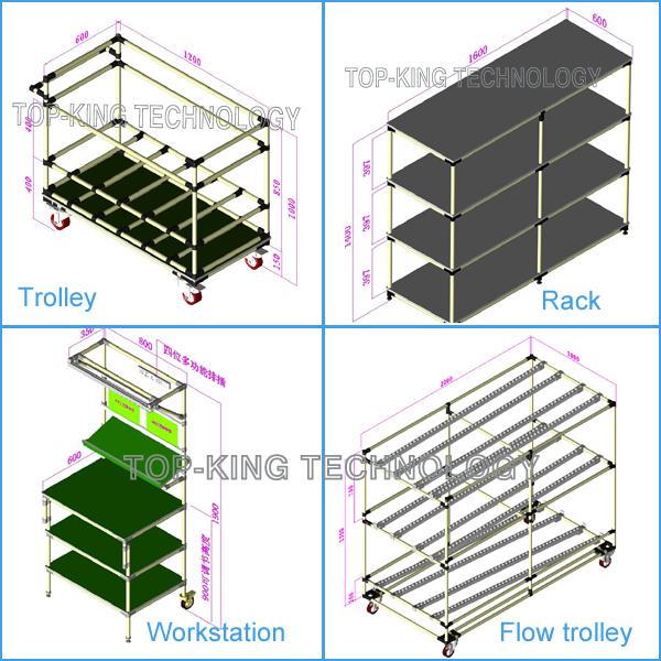 Red 3 Layer ABS Plastic Coated Steel Tube Pipe Rack For Workbench