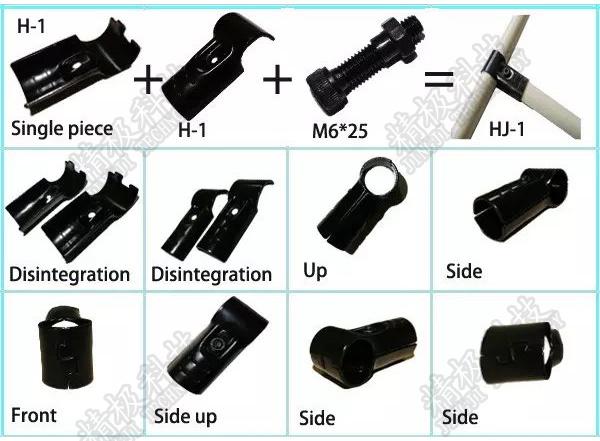 Adjustable Metal Joint for Pipe Rack , Thickness 23mm T-Type Black ...