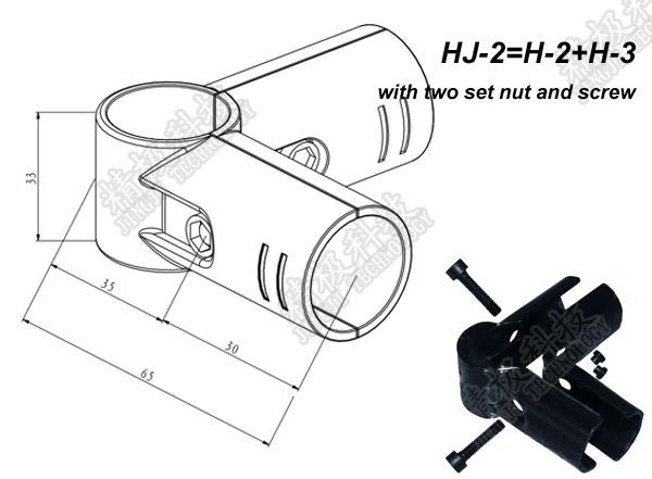 CRS Pipe Rack Fittings 23mm L Type Black Coated Metal Pipe Fittings HJ-2