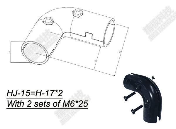 90 Degree Ebow Metal Joint L Shape Connectors For Industrial Storage HJ-15