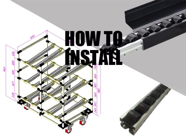 Aluminum Roller Track Flow Rail Roller Gravity Conveyor With PE Rollers 40A