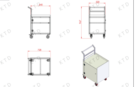 100kg Load Capacity Square Tube SUS304 PP Transport Trolley for ...